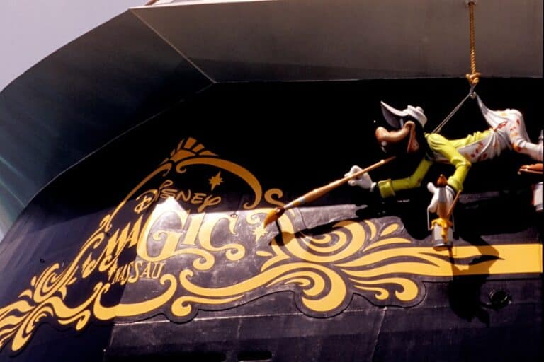 Rapunzel is 9 feet tall as she paints the stern of Disney's newest ...