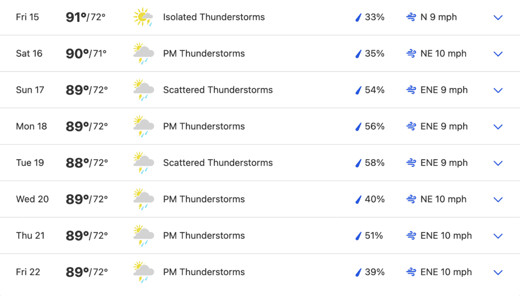 Walt Disney World to Experience Week of Thunderstorms as Category 5 ...